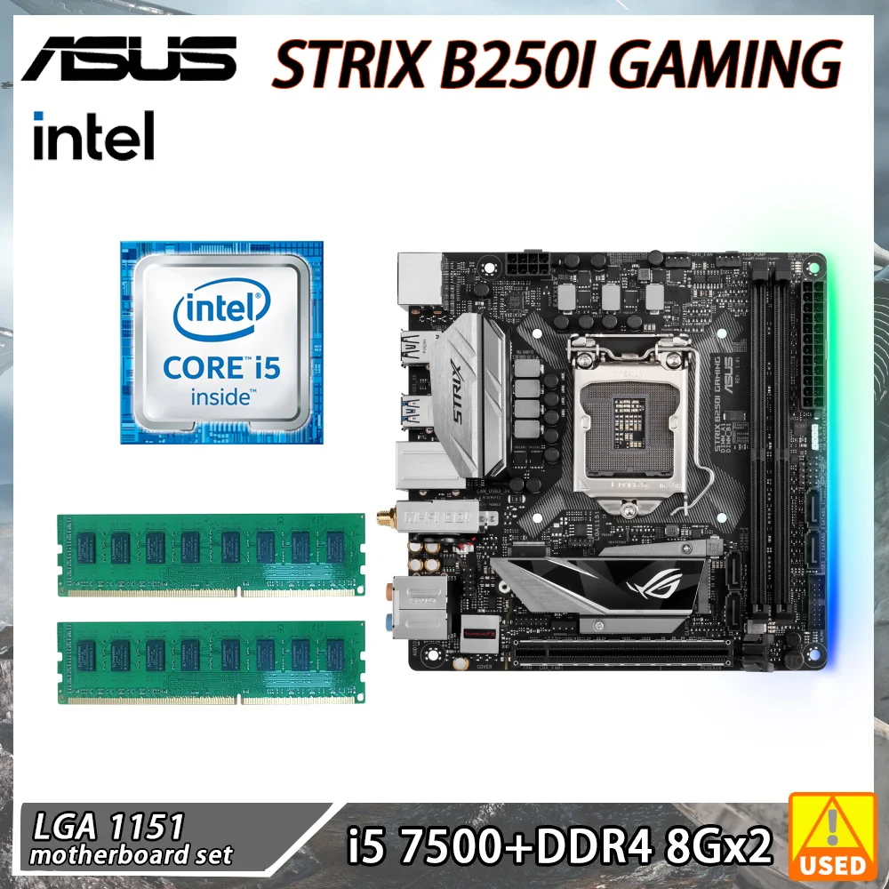 LGA-1151-Motherboard-Kit-ROG-STRIX-B250I-GAMING-i5-7500-7th-Gen-6th-Gen ...