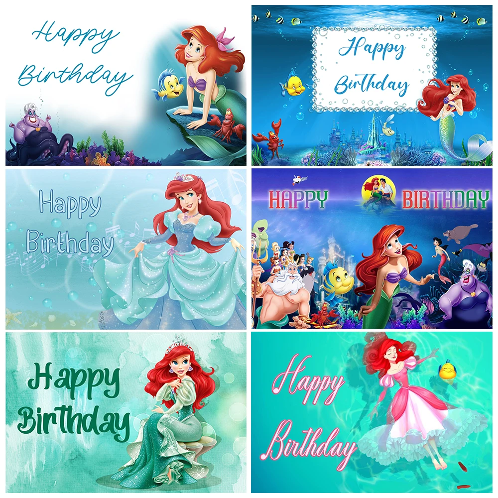The-Little-Mermaid-Ariel-Princess-Theme-Birthday-Party-Vinyl-Background ...