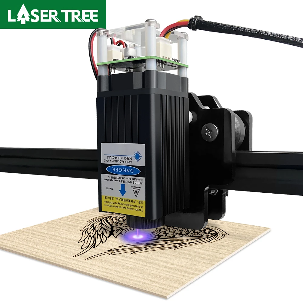 Árbol láser 4W cabezal láser de potencia óptica 450nm luz azul TTL ...