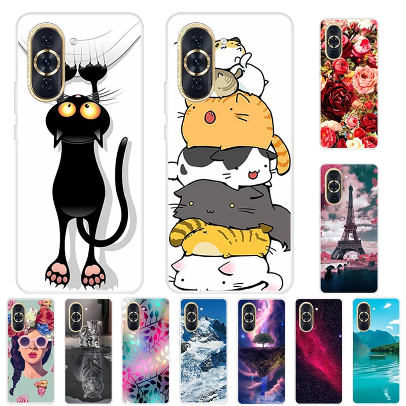For-Huawei-Nova-10-Cases-Nova-10-Pro-Transparent-Soft-Silicone-Painted ...