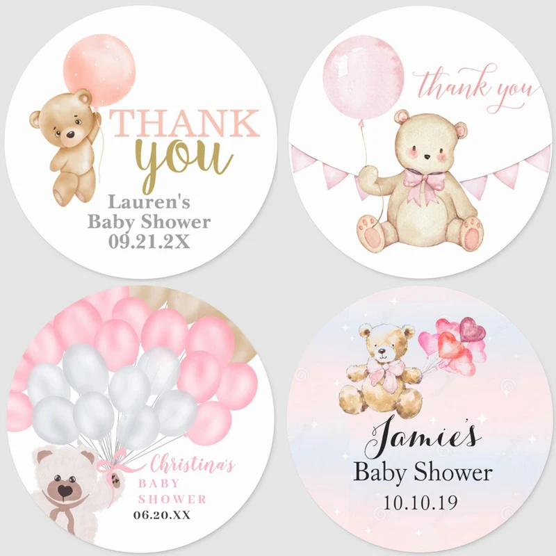 Custom-Bear-Collection-Logo-Wedding-Birthday-Party-Sticker-Personalize ...
