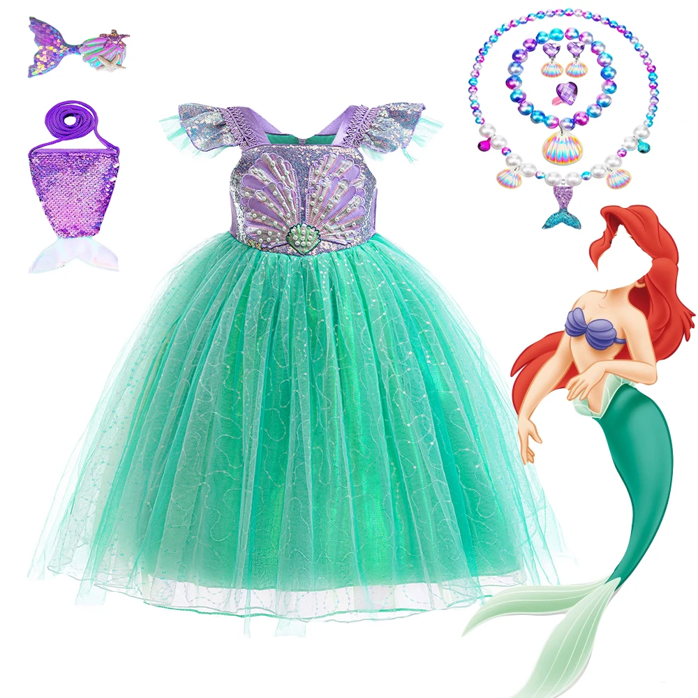 Little-Mermaid-Sets-Cosplay-Party-Dress-For-Girl-Kids-Ariel-Princess ...