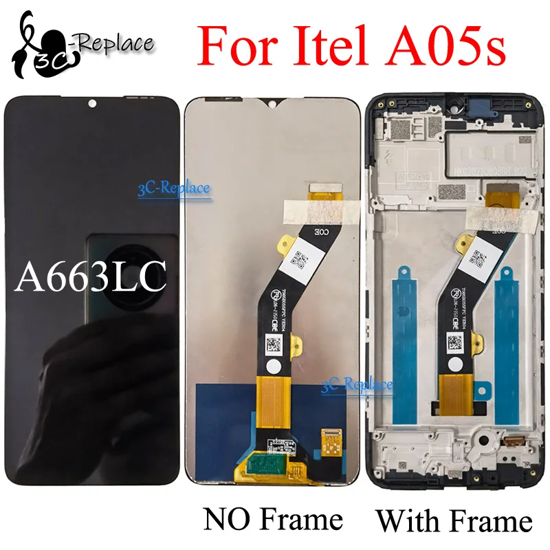 Black 6.6 Inch For Itel A05s A663LC A663L LCD Display Touch Screen ...