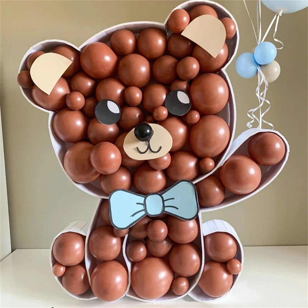 106cm Larger Teddy Balloon Frame Mosaic Balloons Filling Box For ...