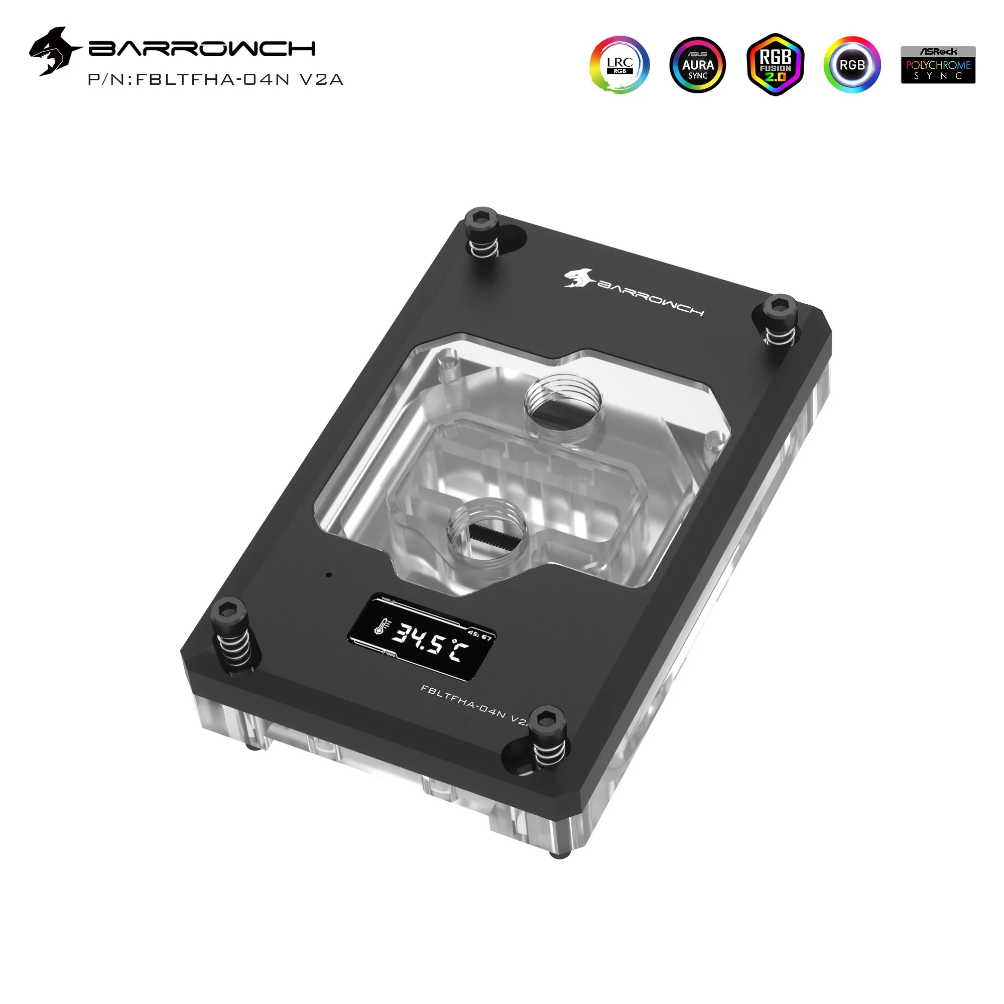 BARROWCH CPU Cooler For AMD RYZEN AM5/AM4/AM3+/FM2+ Water Block LED ...