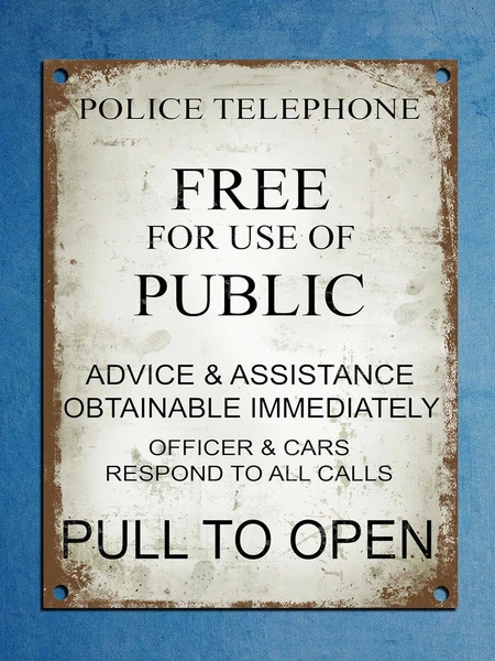 Tardis Police Public Call Box Sign