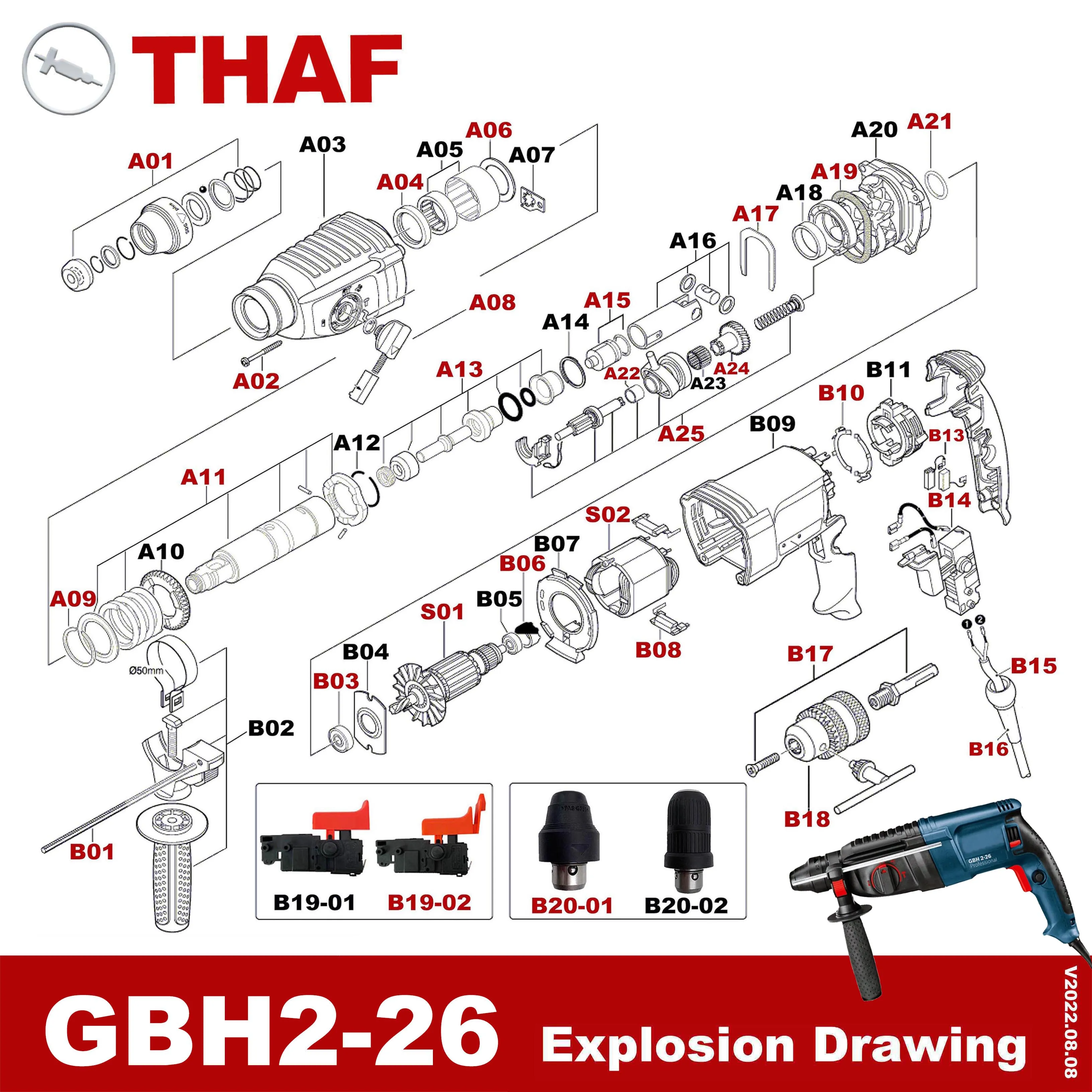 Bosch Hammer Drill Parts