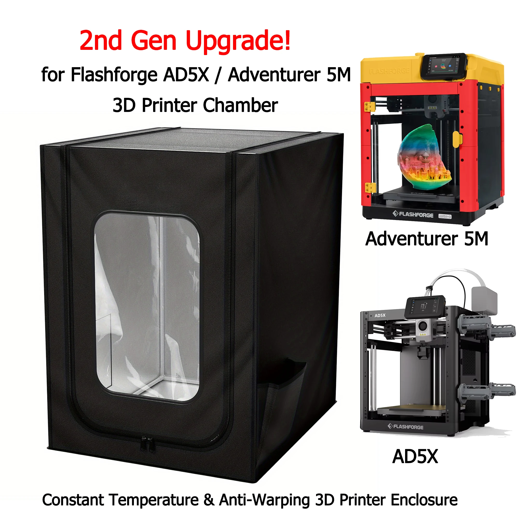 SPONDWILD 3D Printer Enclosure for Flashforge AD5X / Adventurer 5M 2nd ...