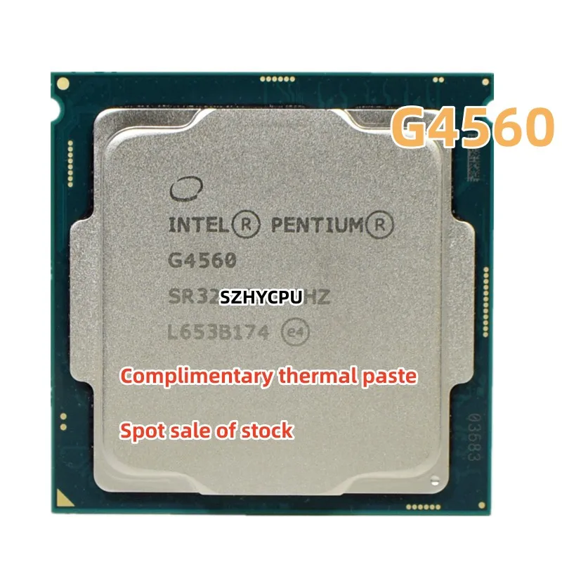 Used Intel Pentium G4560 Processor 3MB Cache 3.50GHz LGA 1151 Dual Core Desktop PC CPU