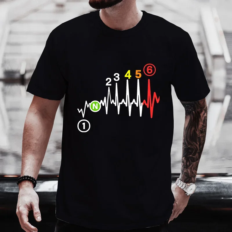 Casual-Men-T-Shirt-Short-Sleeve-T-Shirt-1N23456-Motorcycle-Gear-Shift ...