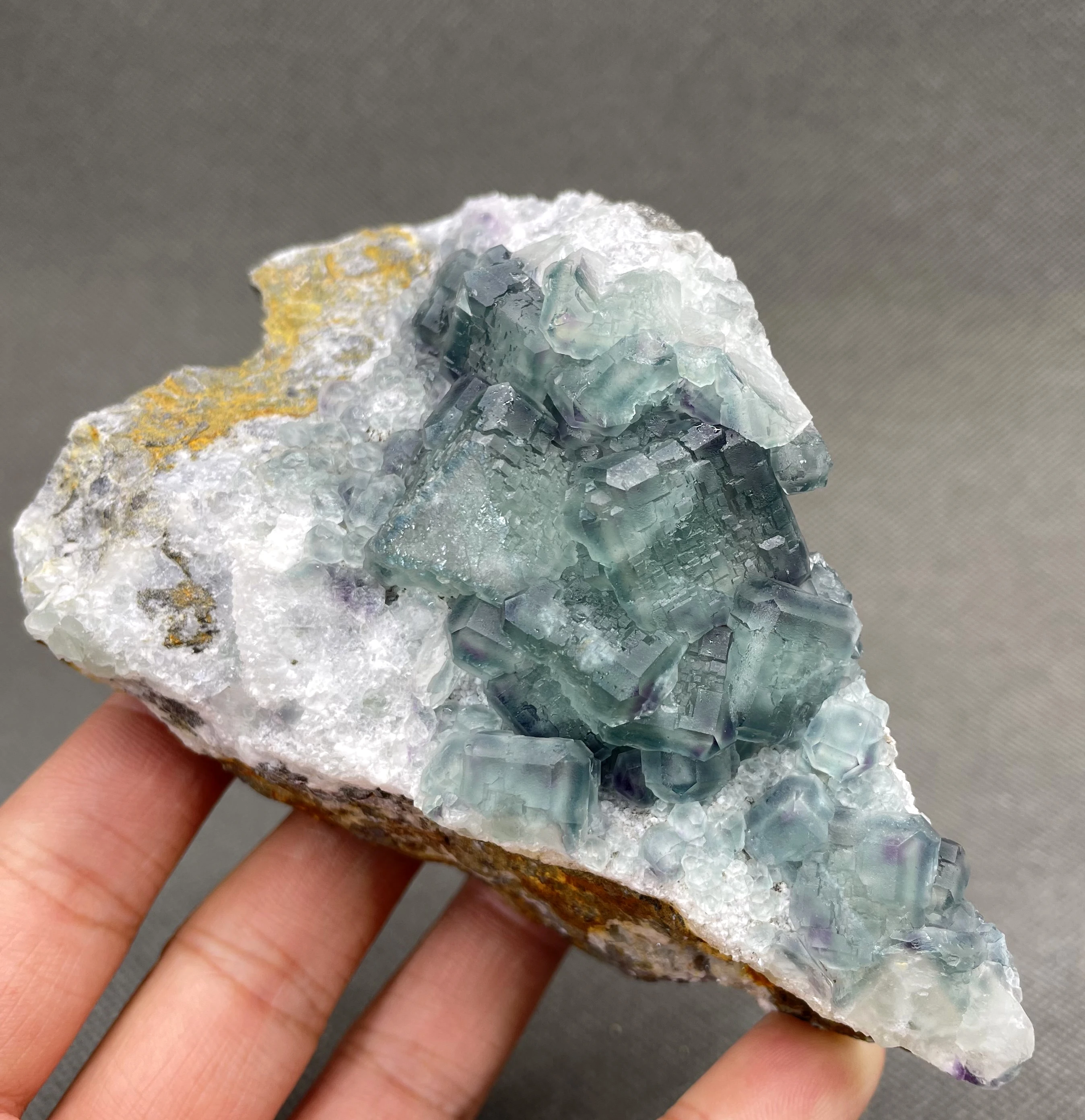 BIG! 396g Natural rare Morandi QR code Fluorite cluster mineral specimens Stones and crystals ...