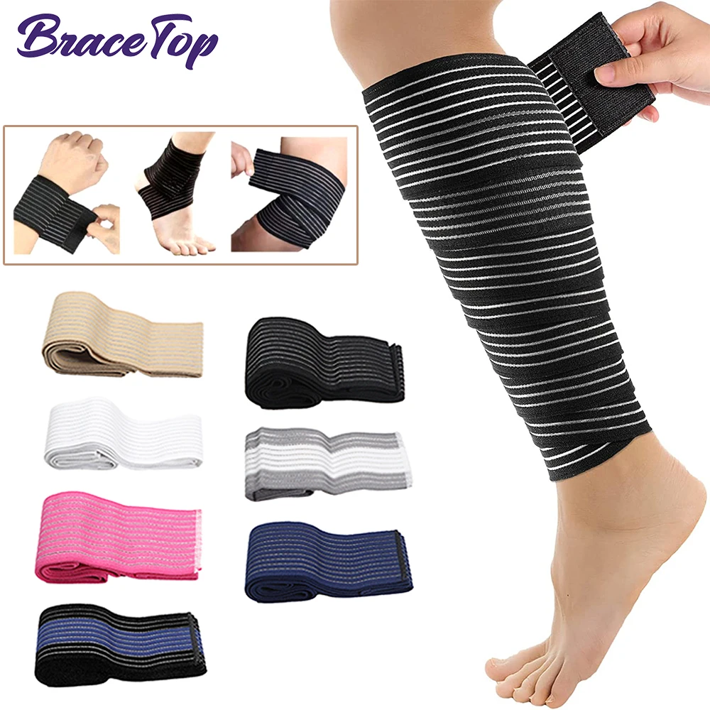 BraceTop Elastic Calf Compression Bandage Leg Compression Sleeve ...