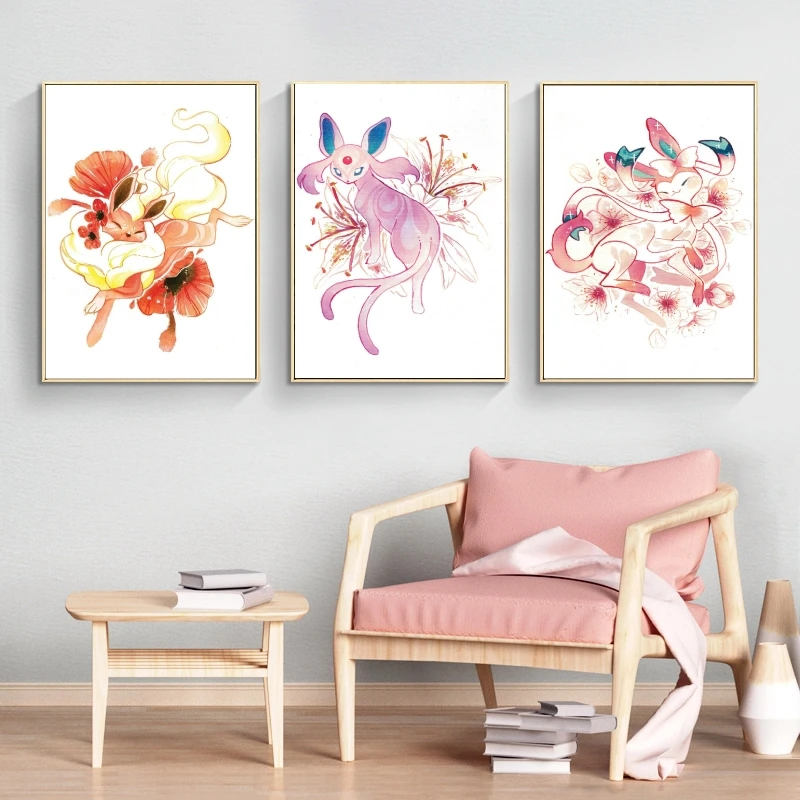 Japanese-Anime-Peripheral-Pikachu-Pokemon-Poster-Decor-Canvas-Prints ...