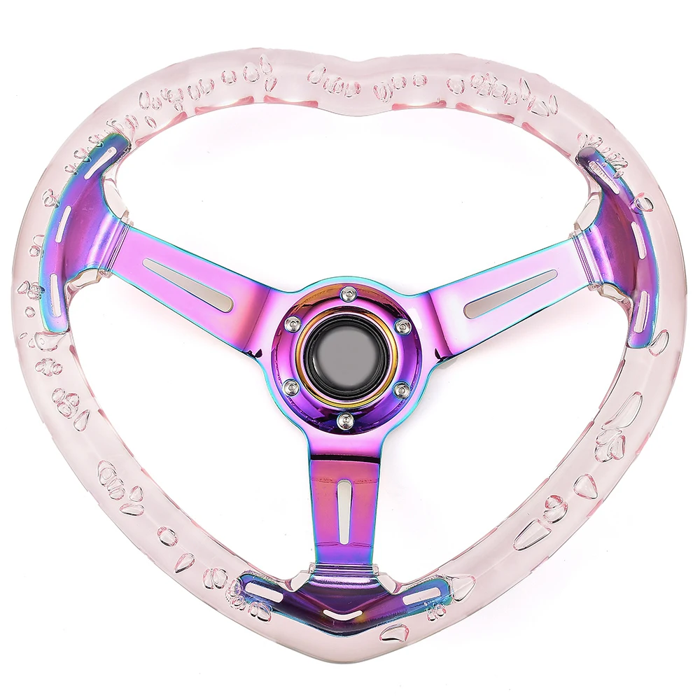 Auto-JDM-Racing-Steering-Wheel-Acrylic-Heart-Shape-Deep-Dish-Car ...