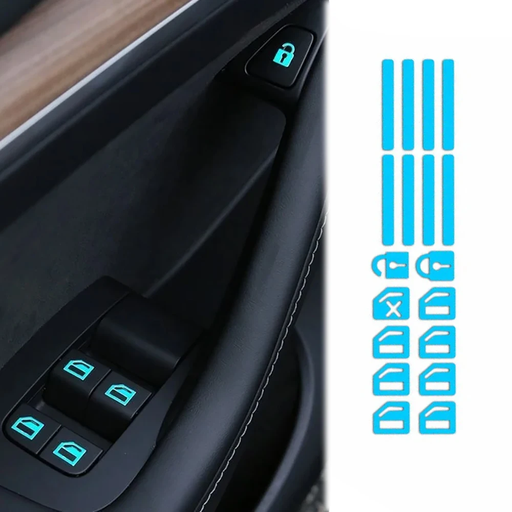 Automotive Interior Button Stickers Function Switch Buttons Night Light ...