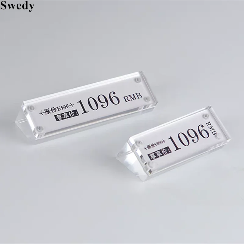 50x20mm /70x40mm Mini Magnetic Acrylic Sign Holder Display Stand Menu ...