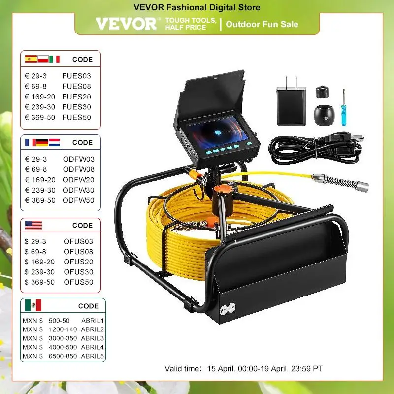 VEVOR-Sewer-Camera-4-3-Screen-Pipeline-Inspection-Camera-with-DVR ...