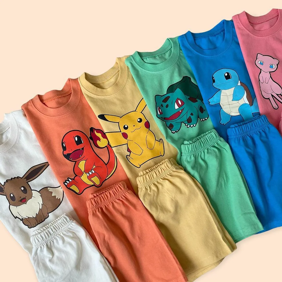 2022 Pokemon erkek bebek takım elbise moda Pikachu günlük kıyafetler ...