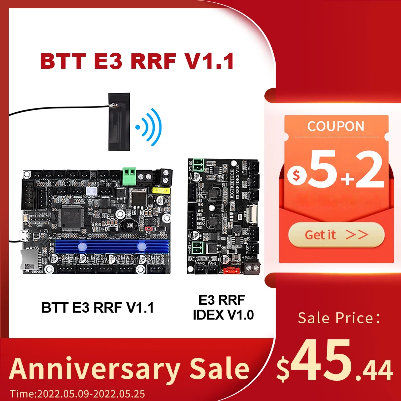 Bigtreetech E3 Rrf V1.1 Control Board Rrf Idex V1.0 With Tmc2209 Uart 3d Printer Parts For Ender ...