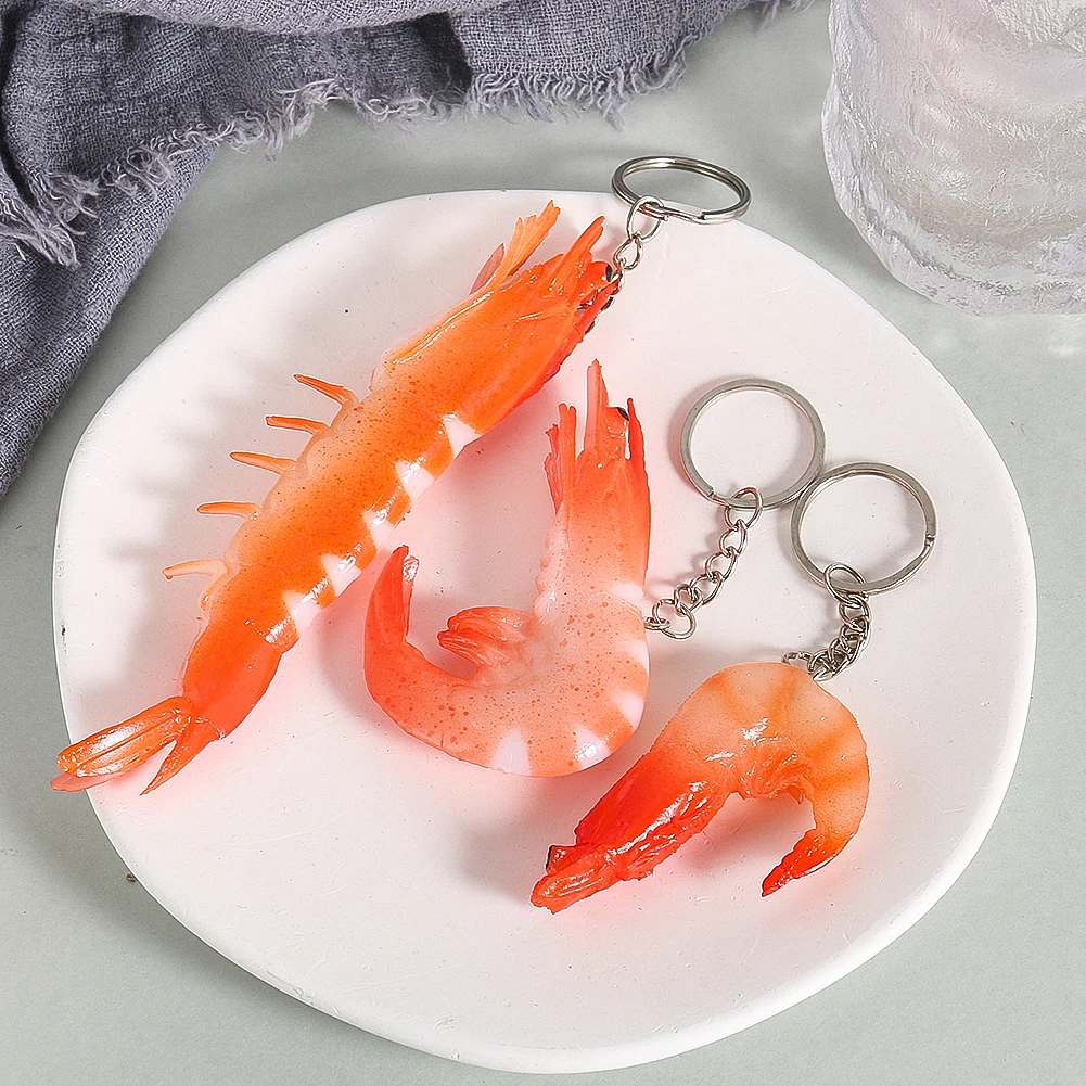 Emulation-Delicacies-Seafood-Straight-Shrimp-Prawn-Resin-PVC-Keychain ...