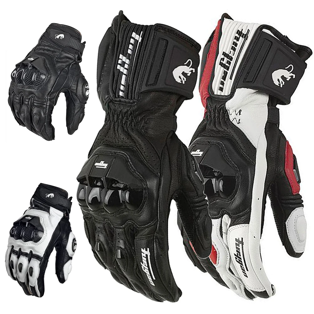 High Quality Genuine Leather Men's Motorcycle Gloves Breathable ...