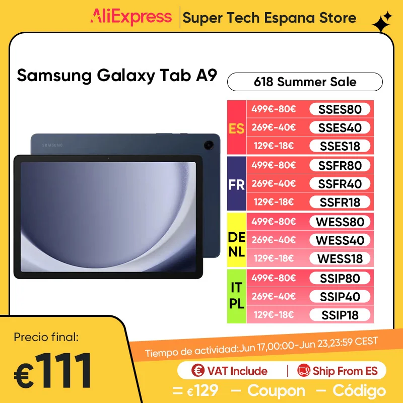 Original-Samsung-Galaxy-Tab-A9-MediaTek-MT8781-4GB-64GB-2-2GHz-Octa ...