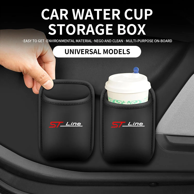 1pc Leather Car Cup Holder Storage Rack Multi Functional Storage Box ...