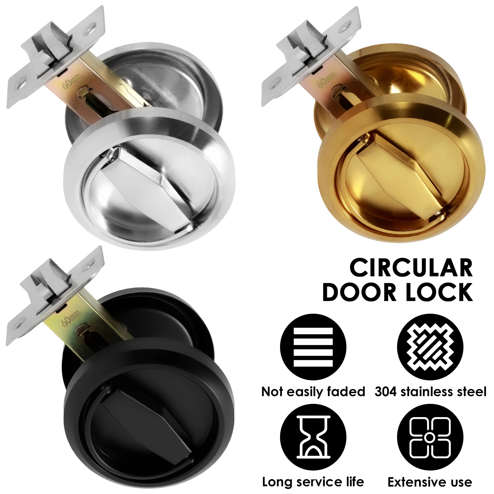 Stainless-Steel-Hidden-Door-Handle-Lock-Invisible-Recessed-Round-Ring ...
