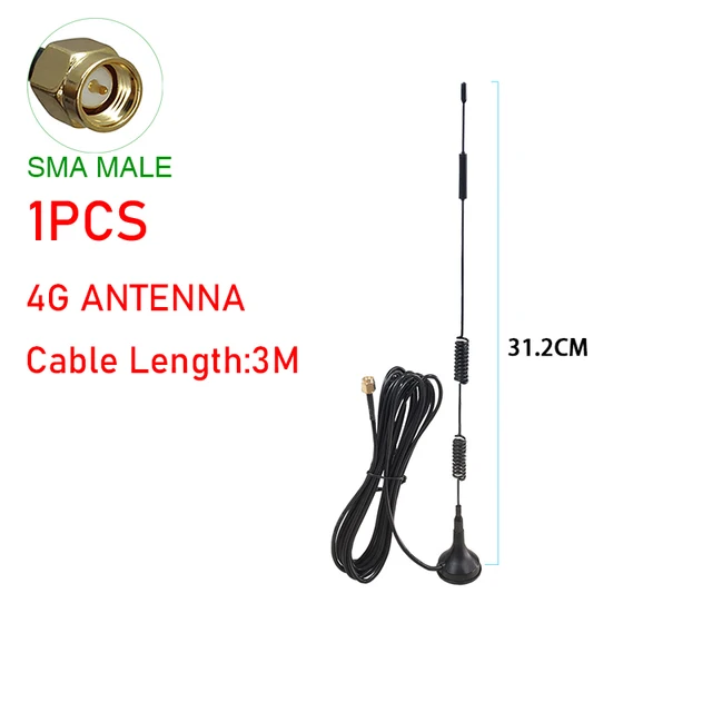 Antena GWS 4G LTE 10dbi SMA macho aérea 698-960/1700-2700Mhz IOT base magnética 3M ventosa ...