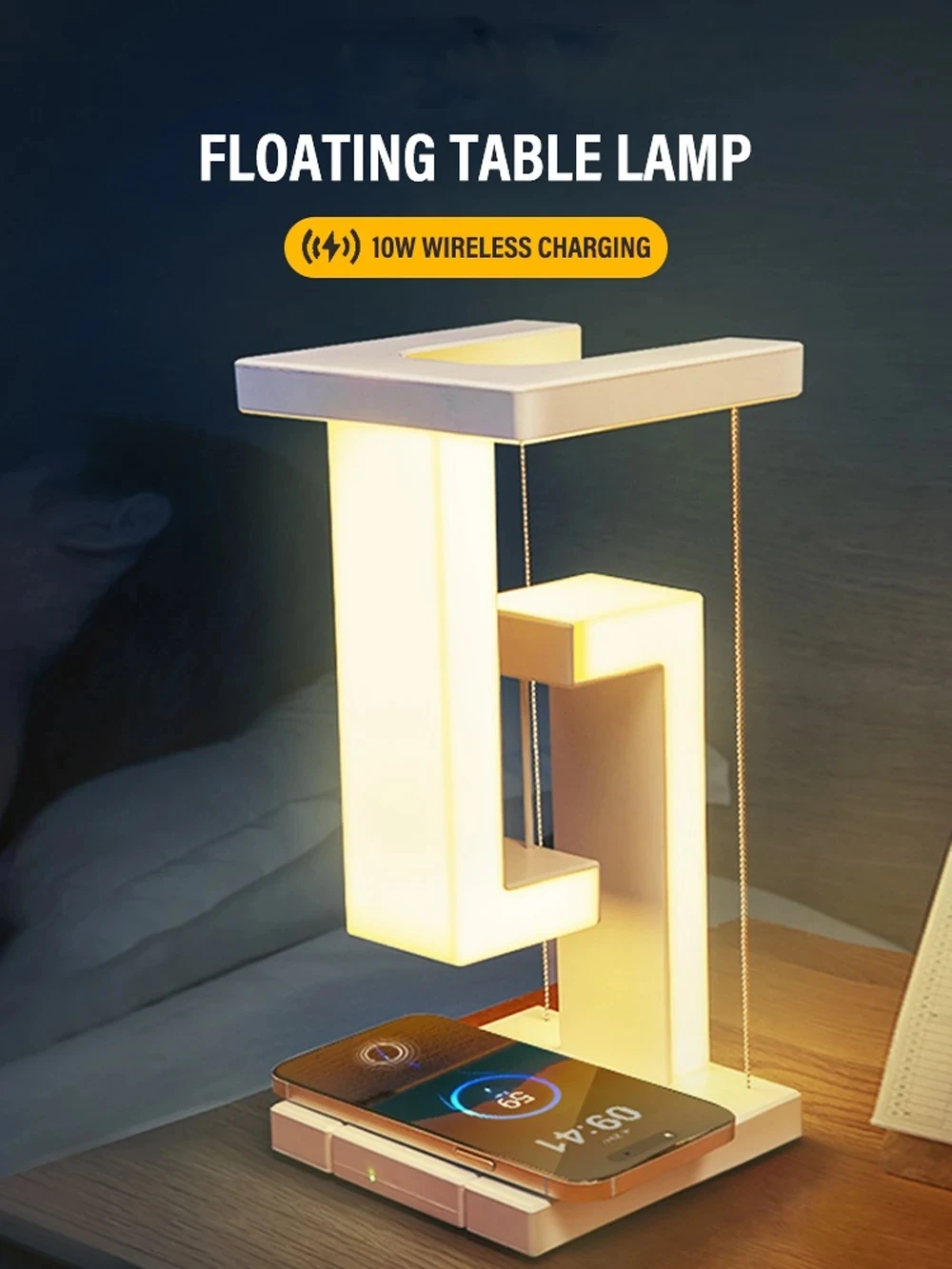 Novelty-floating-lamp-with-10-W-detachable-wireless-charger-decorative ...