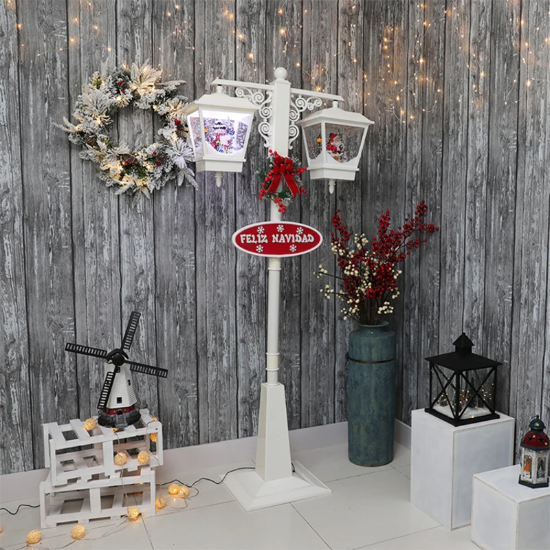 musical-waterproof-Xmas-Santa-and-snowman-scene-double-lantern-Led ...