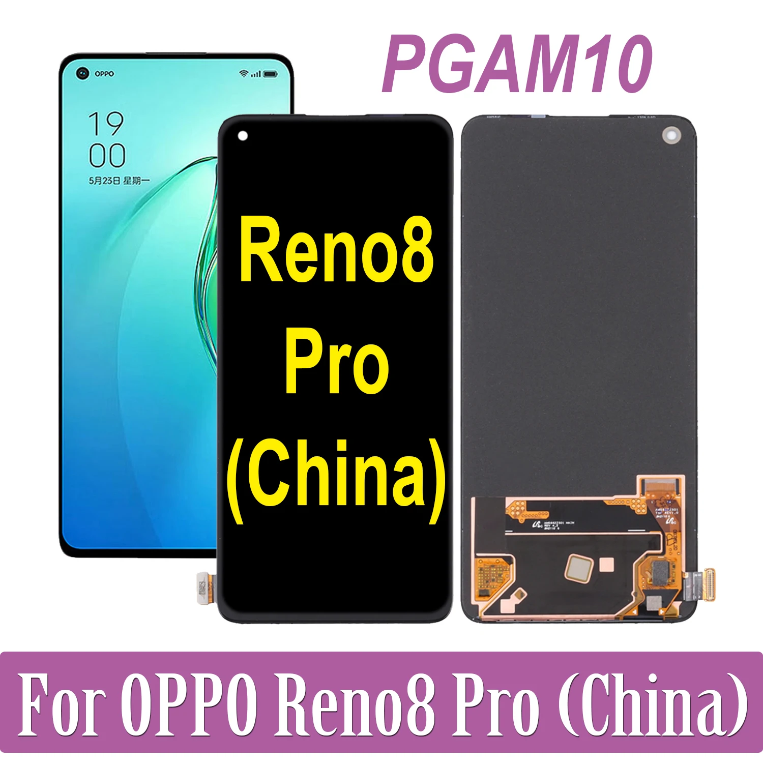 Original AMOLED For OPPO Reno8 Pro PGAM10 CPH2357 LCD Display Touch Screen Digitizer Assembly ...