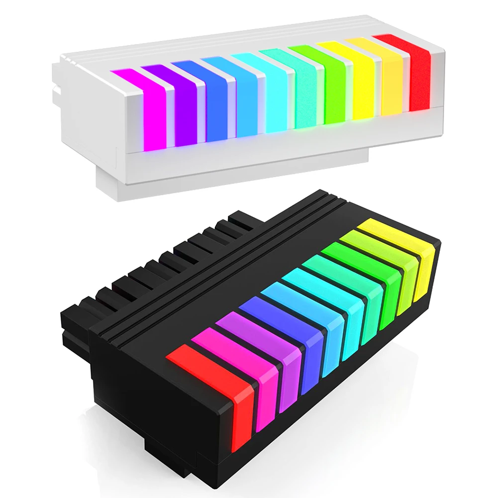 ATX-24-pin-90-Degree-Power-Connector-9-LED-Power-Supply-Cable ...