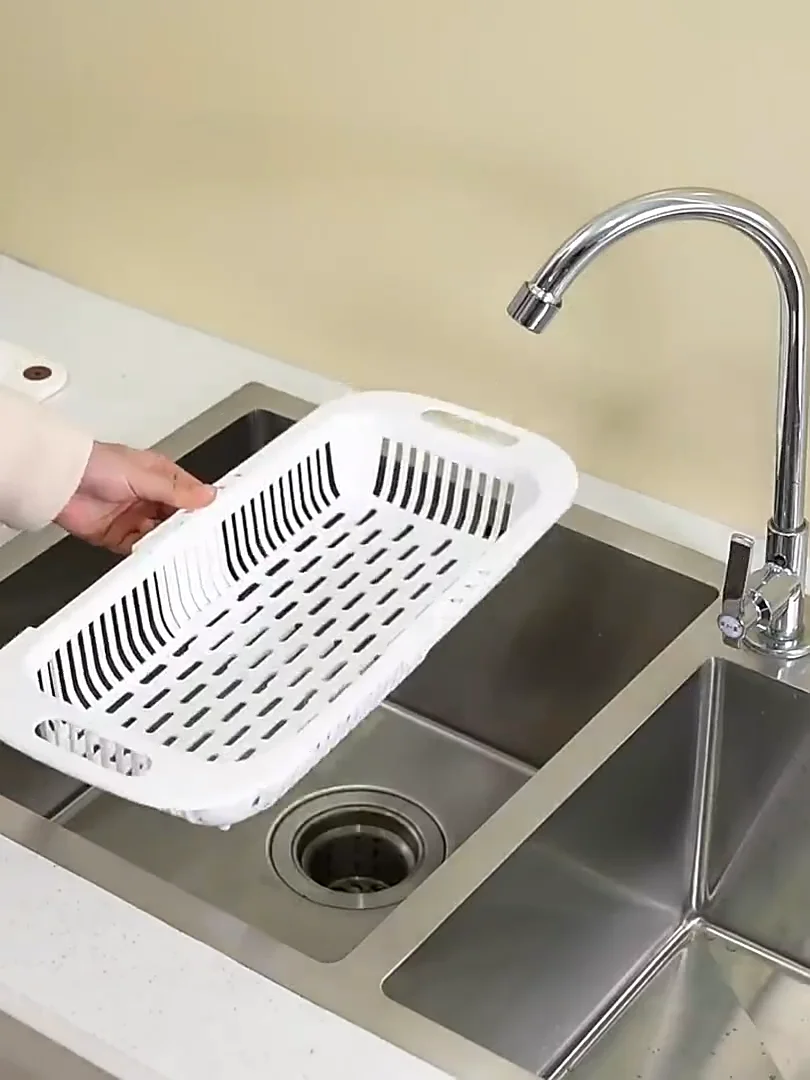 Kitchen Plastic Dish Drainer And Drying Rack Sink Basket For Washing ...