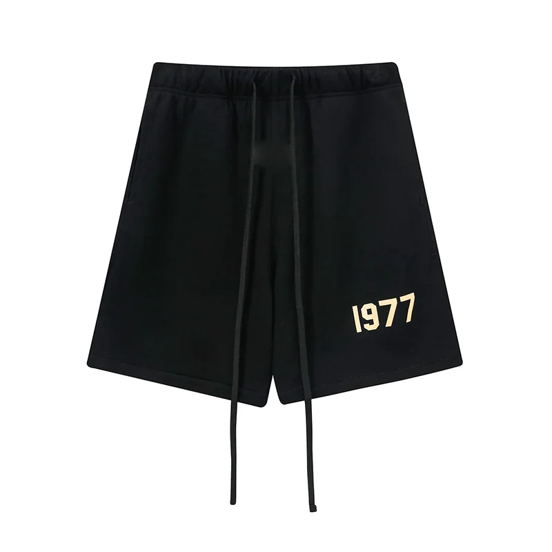 American-Style-1977-Shorts-Flocking-Printed-Casual-Five-Point-Pant-Gym ...