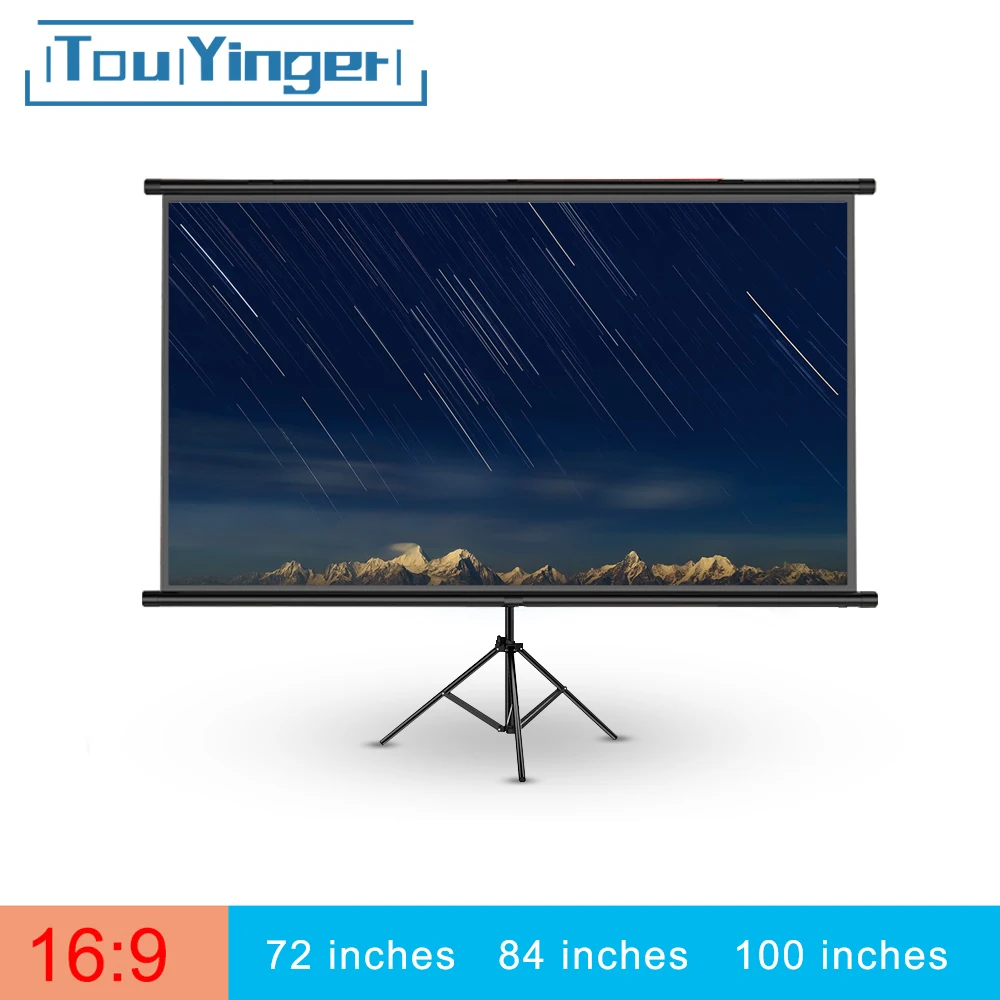 Touyinger Portable 16:9 Projector 72 84 100 Inches White Projection ...