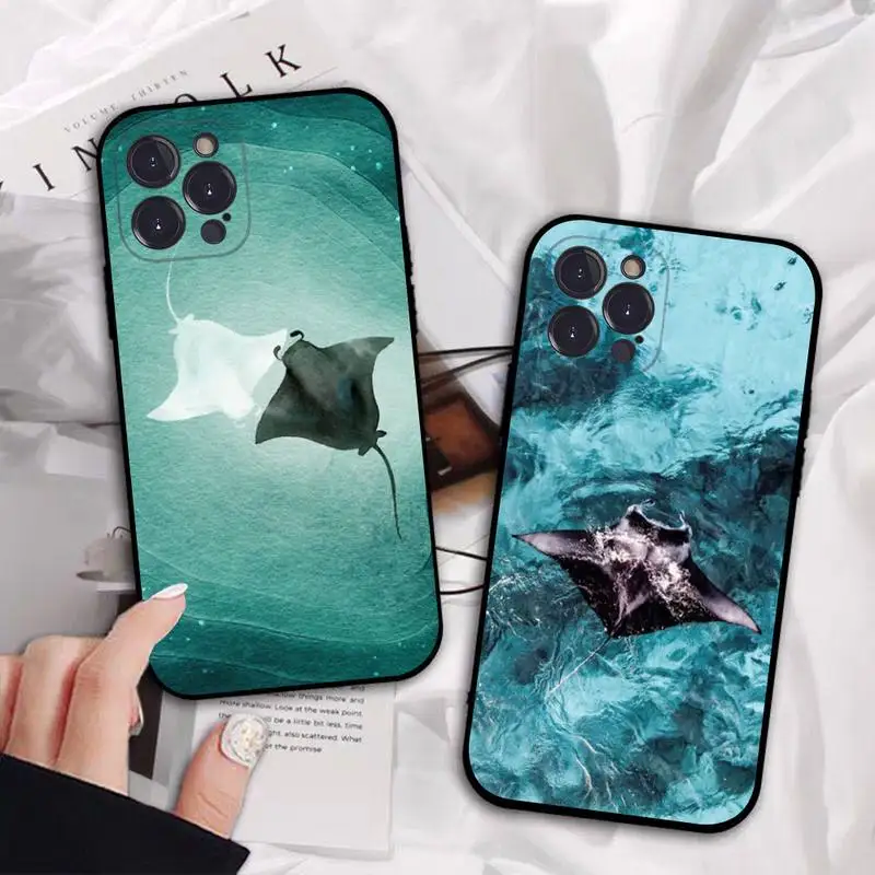 Animal Manta Ray Phone Case For iPhone 13 Pro MAX 14 11 12 Mini X XS XR ...