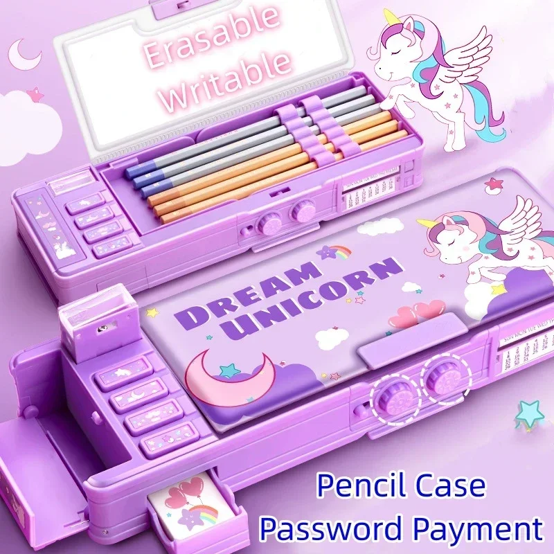 Password-Lock-Pen-Box-Multifunctional-Stationery-Girl-s-High-tech ...