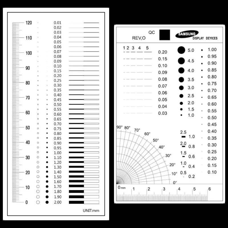5pcs-Transparent-PET-Point-and-line-gauge-stain-and-scratch-area-gauge ...