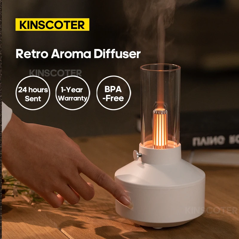 2023-Design-Aroma-Diffuser-LED-Retro-Filament-USB-150ml-Air-Humidifier-Waterless-Smart-Shutdown ...