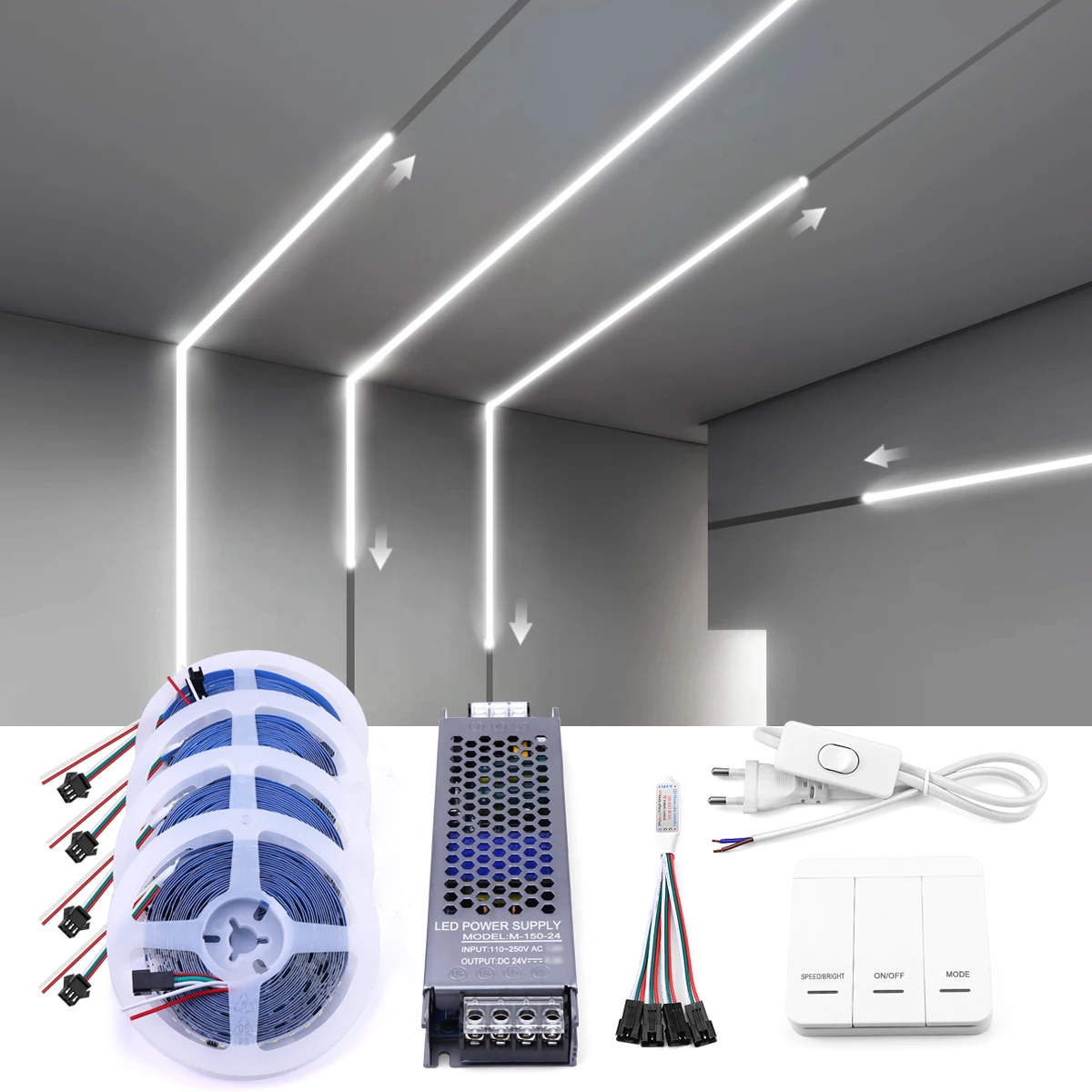 10m 5m corrida de cavalos luz de tira led smd2835 + ws2811 ic dc 24v ...