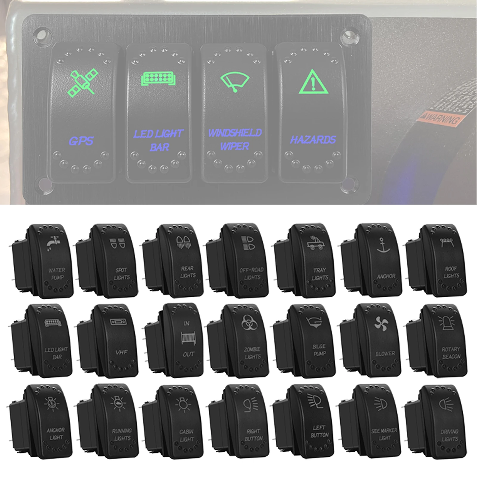 12V-20A-Marine-Boat-Rocker-Switch-Green-Blue-Led-SPST-DPDT-Car-Switch ...