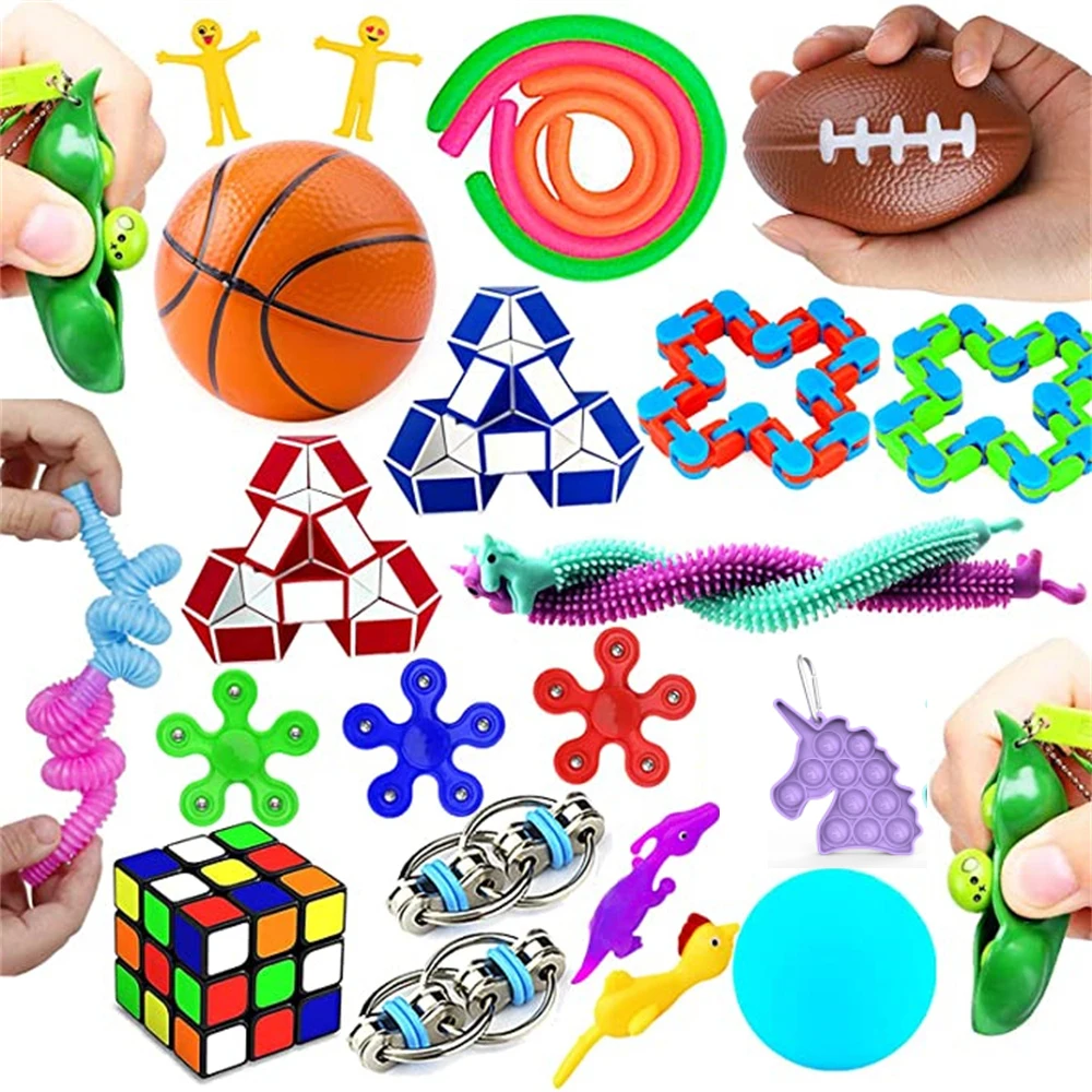 27-Pack-Fidget-Toys-Pack-Stress-Relief-Hand-Toy-for-Adults-Kids-ADHD ...