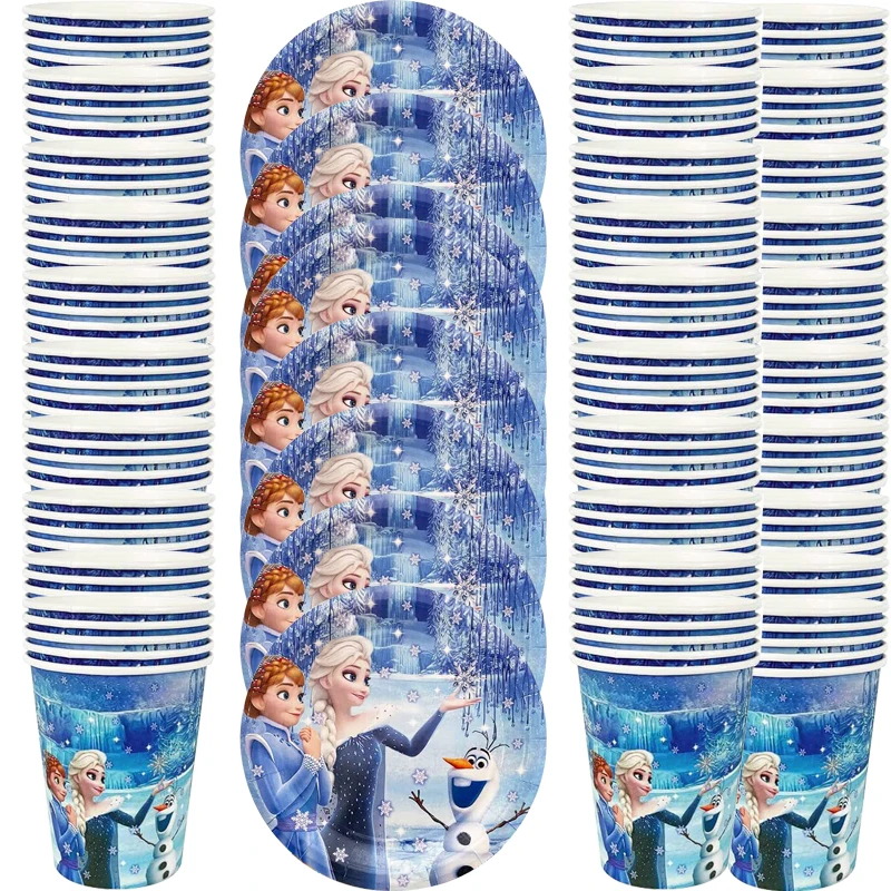60pcs-lot-Kids-Girls-Favors-Frozen-Elsa-Anna-Theme-Cups-Dishes-Happy ...