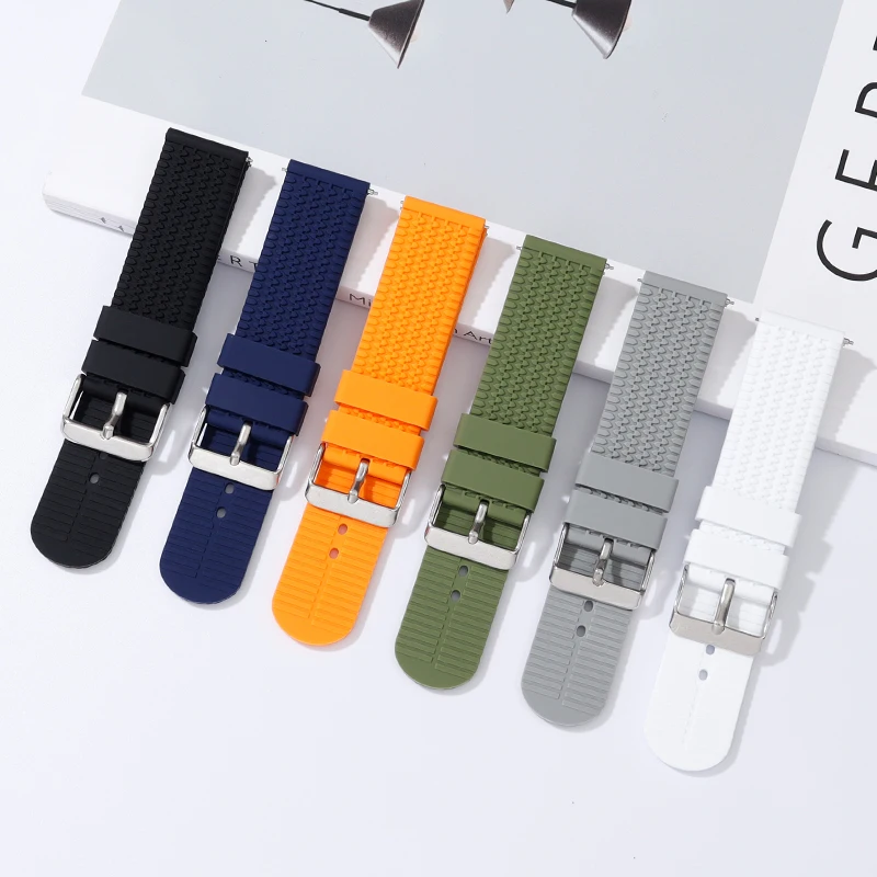 Silicone Replacement Watchbands | Watchband Mens Rubber 22mm - Sport ...