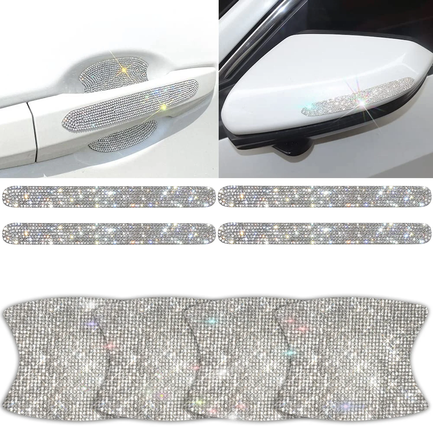 Crystal-Car-Door-Handle-Scratches-Protector-Rhinestone-Stickers-Bling ...