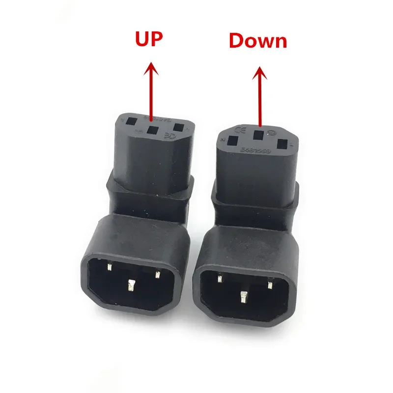 3Pin IEC Connector Down UP 90 Angled IEC 320 C14 Male to C13 Female ...