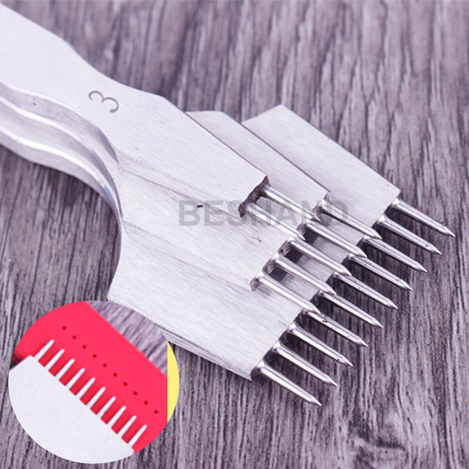 Leather Craft Punch Tool Pricking Irons Round Hole Chisels 3/3.38/3.85 ...