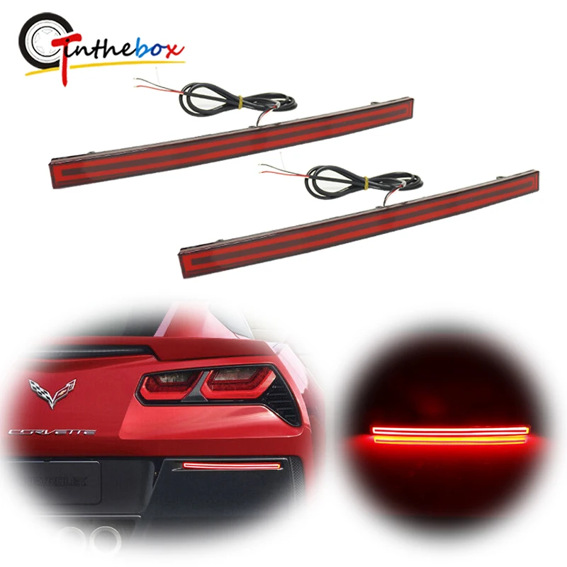 Gtinthebox 2PCS Red LED Car Rear Bumper Reflector Lights For 2014 2019 ...