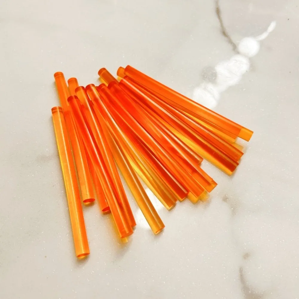 20Pcs/Lot Transparent orange Hot melt Glue stick Elastic force Rubber ...